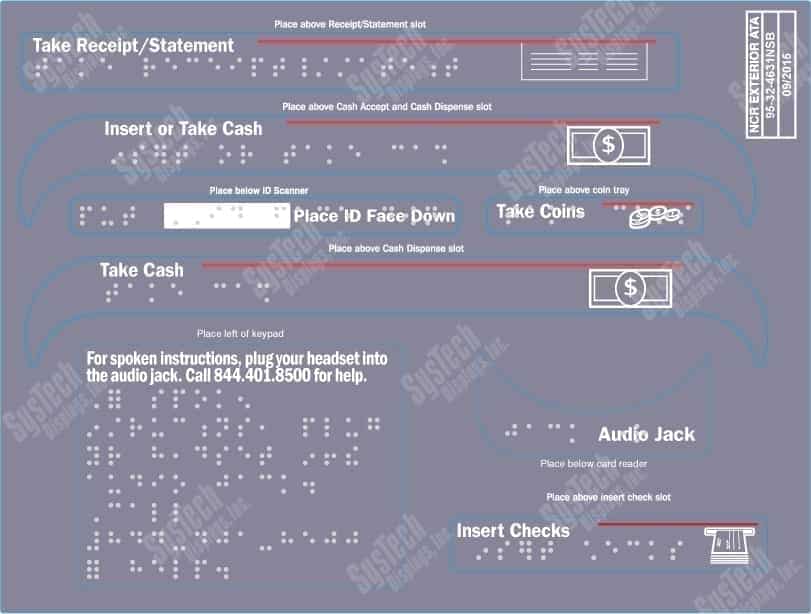ATM Braille Decals for NCR, Diebold, and Hyosong - SysTech Displays