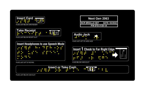 STD-3119-3A NCR / 6623 6627 Braille Decal Set - SysTech Displays